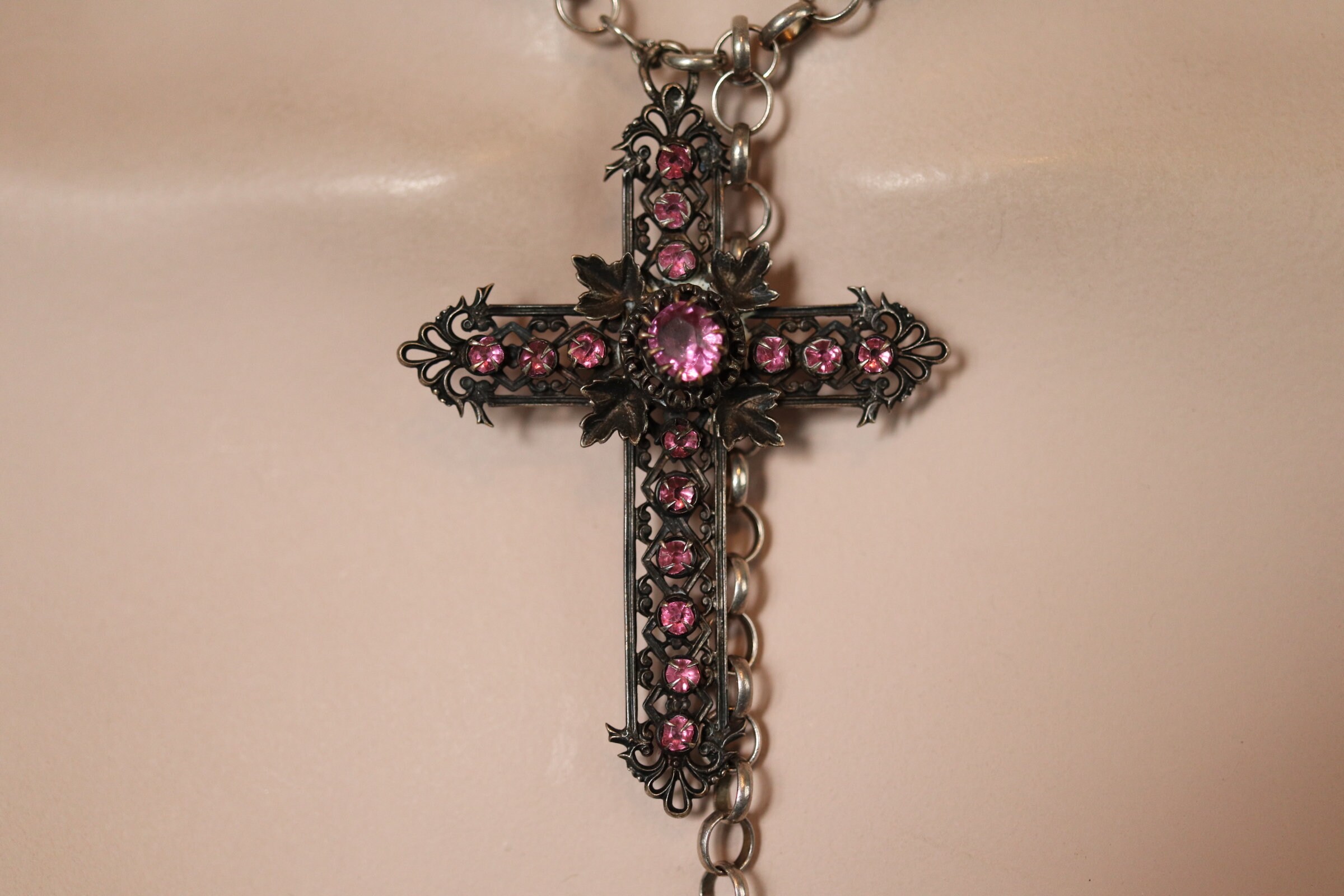 Victorian Filigree Cross Medallion With Pastes - Etsy