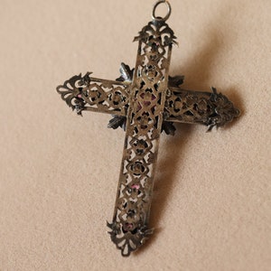 Victorian Filigree Cross Medallion With Pastes - Etsy