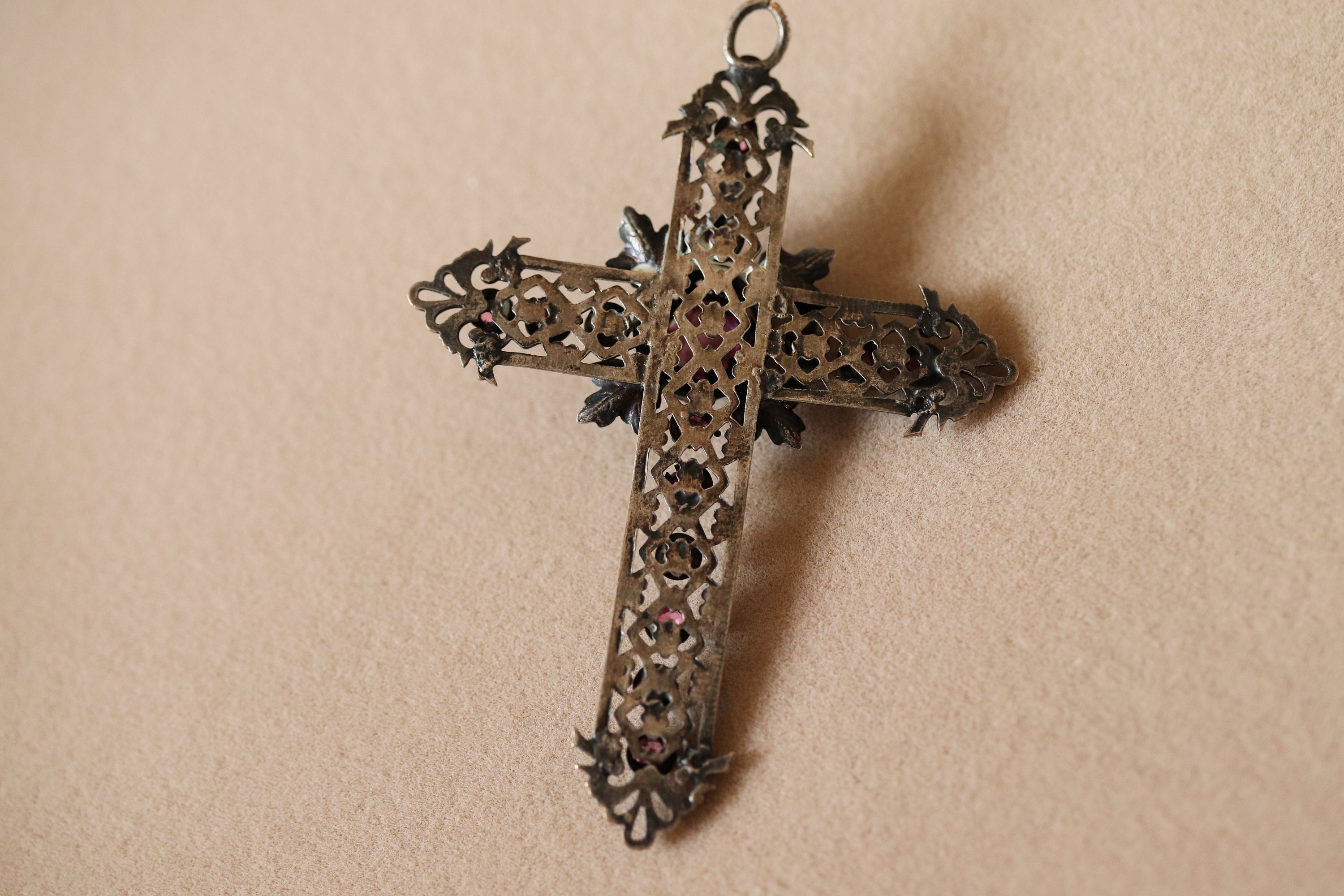 Victorian Filigree Cross Medallion With Pastes - Etsy