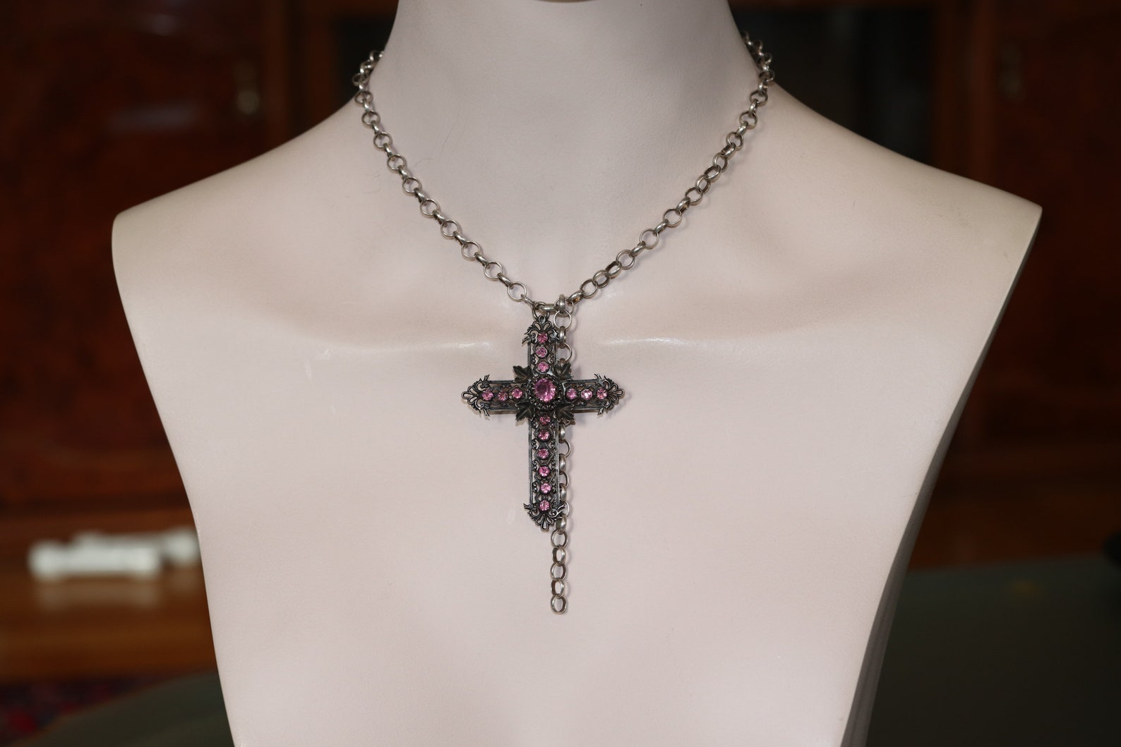 Victorian Filigree Cross Medallion With Pastes - Etsy