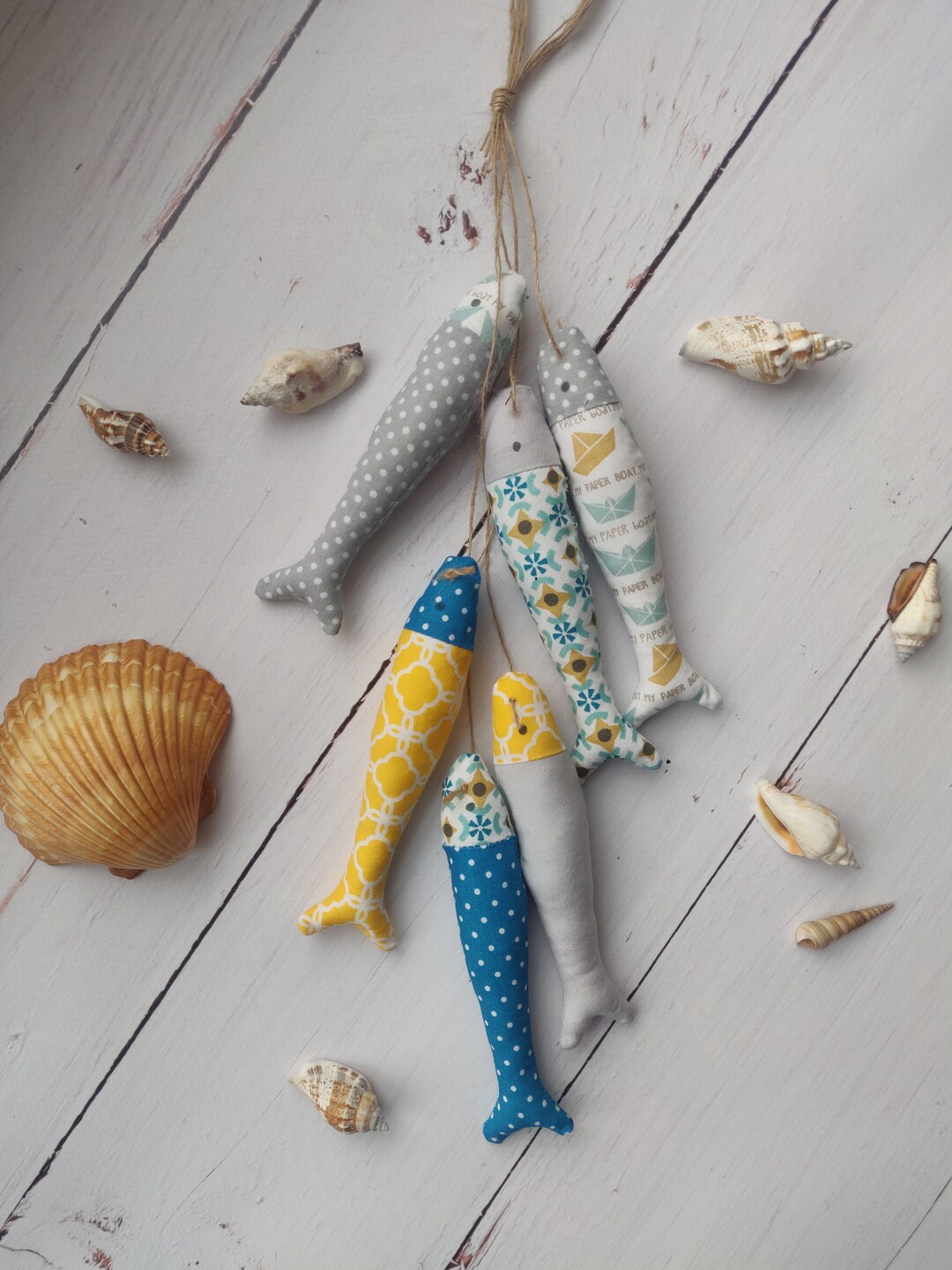 A Decorative Garland Fish, Sewing Fish Garland, Fish Decor, Sea Decor ...