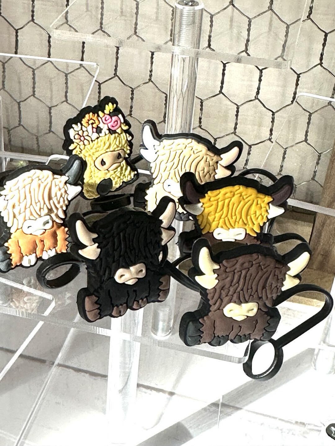 Highland Cow Straw Toppers,cow Straw Topper,gift for Her,stanley Straw ...