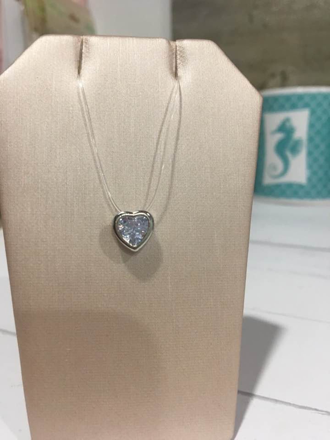 Invisible Floating Heart Choker,bridal Necklace,birthday Gift,mother's ...