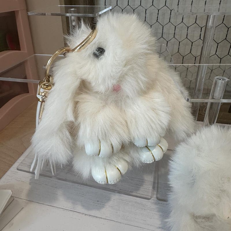 Bunny Fluffy Keychain - Etsy