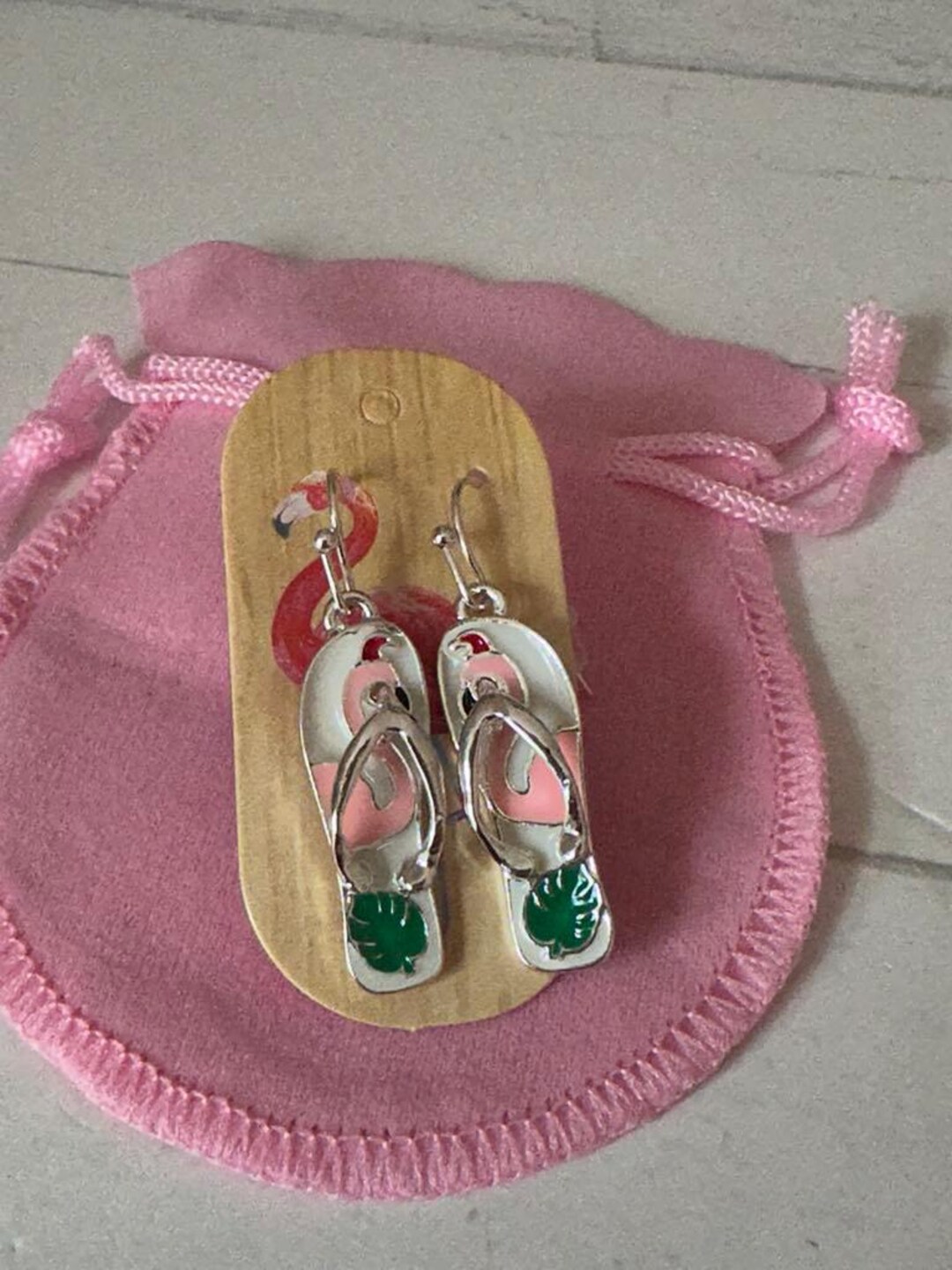Flamingo Flip Flop Christmas Earrings: Coastal Beach Jewelry - Etsy
