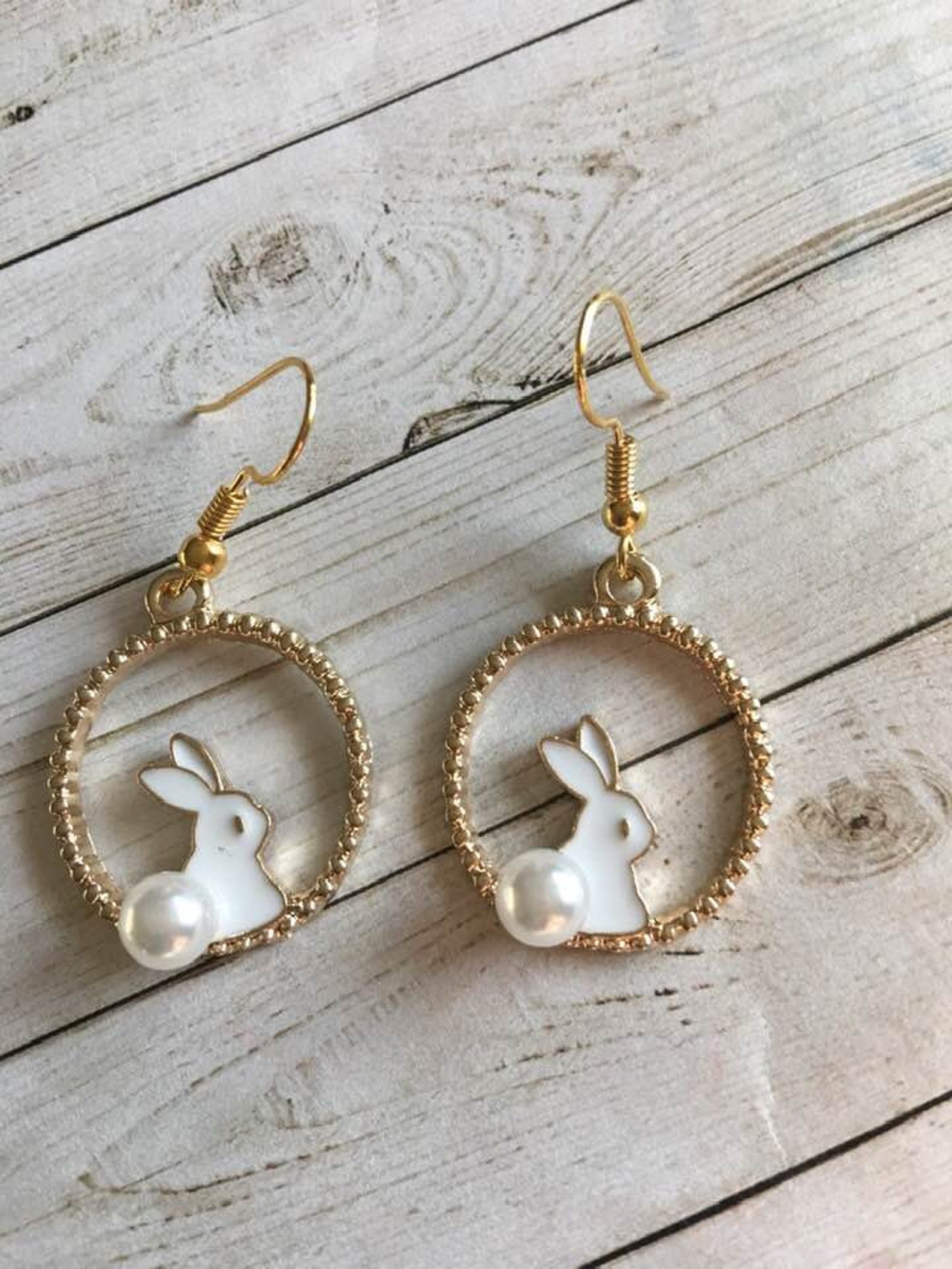 Gold Plated Bunny EarringsBunny HoopsRabbit EarringsGold | Etsy