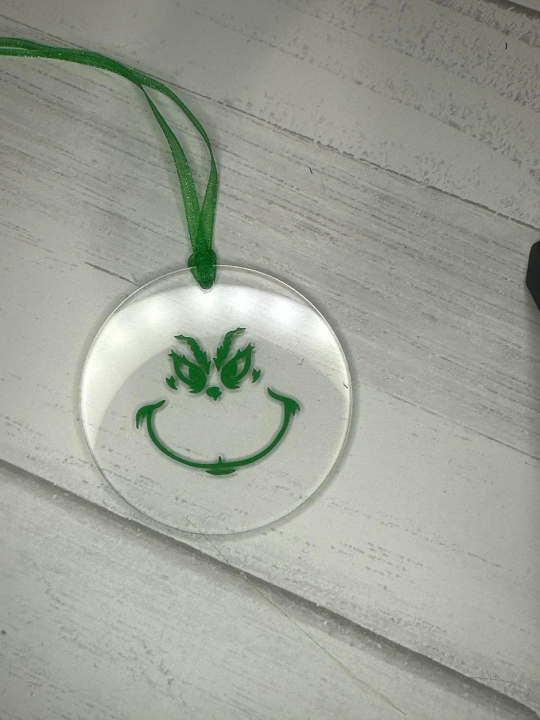 Grinch Ornament,grinch Gift,grinch Face,hanging Grinch,acrylic Grinch ...