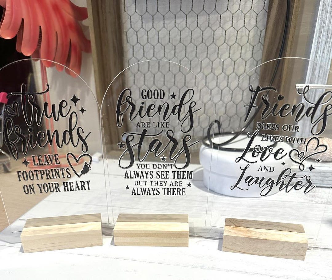 Friend Acrylic Desk Sign: BFF Gift, Boxed,shelf Sitter,tiered Tray ...
