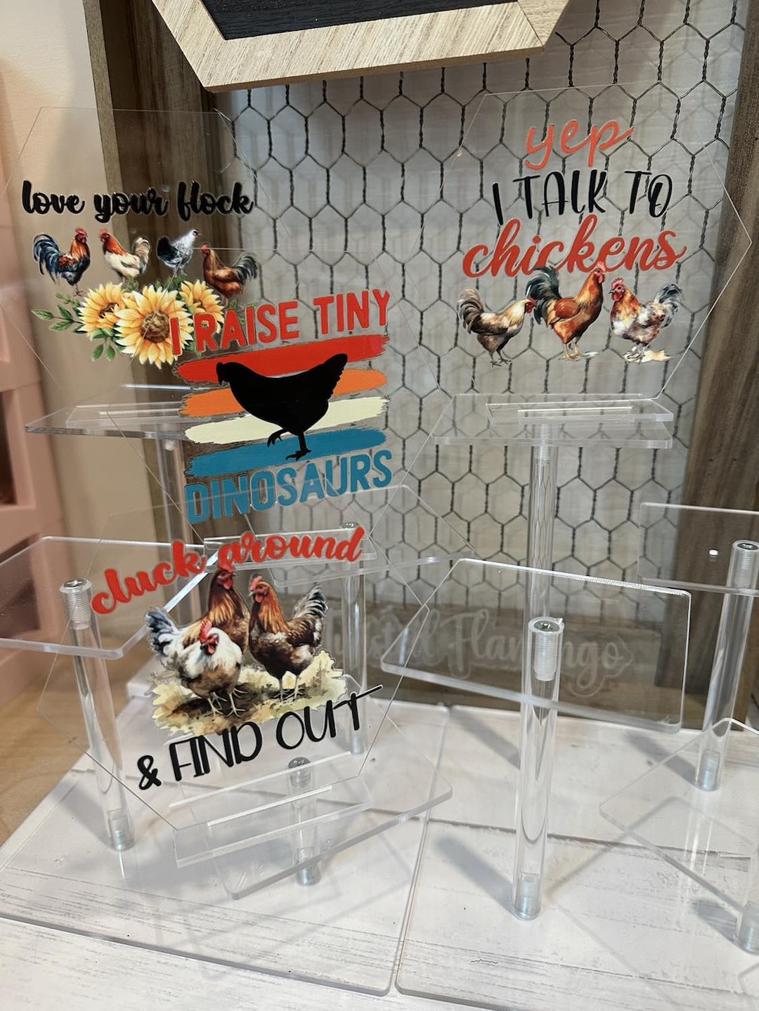 Chicken Theme Desk Sitter,acrylic Decorative Signs,farmhouse,farmers ...