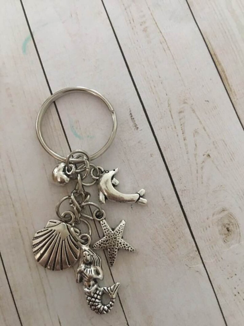 Coastal Clutter Keychainmermaid Keychainbeachy Key - Etsy