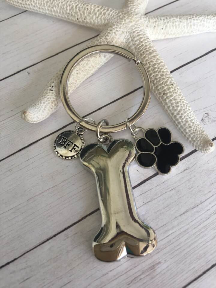 Dog Lovers KeychainDog Bone KeyringPet Lovers GiftsPaw | Etsy
