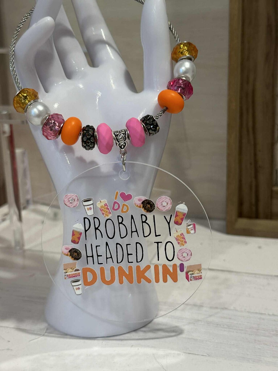 Dunkin Donuts Car Charm,coffee Lover, Rear View Mirror Accessory,dunkin ...