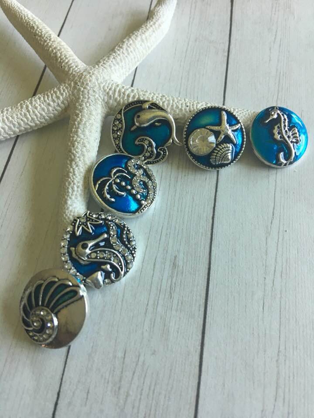 Coastal Snap Buttons,seahorse Snaps,dolphin Snaps,seahorse Snaps ...