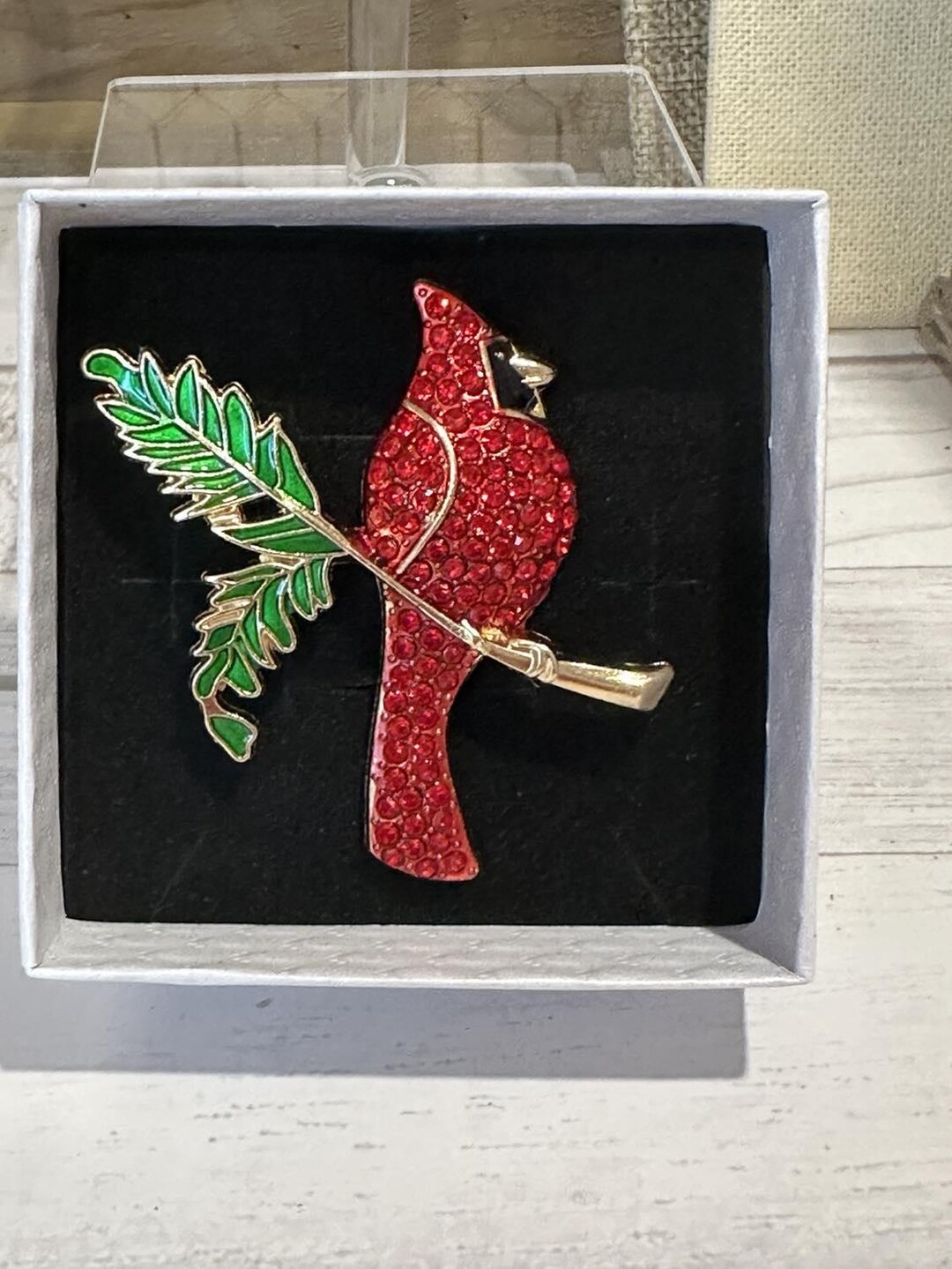 Cardinal Brooch, Rhinestone Red Cardinal Pin,sympathy Gift,bird,scarf ...