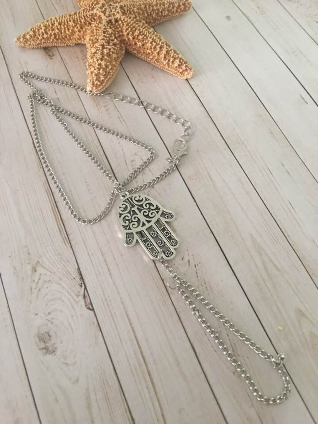 Hamsa Hand Chain Bracelet: Fatima Hand Jewelry - Etsy