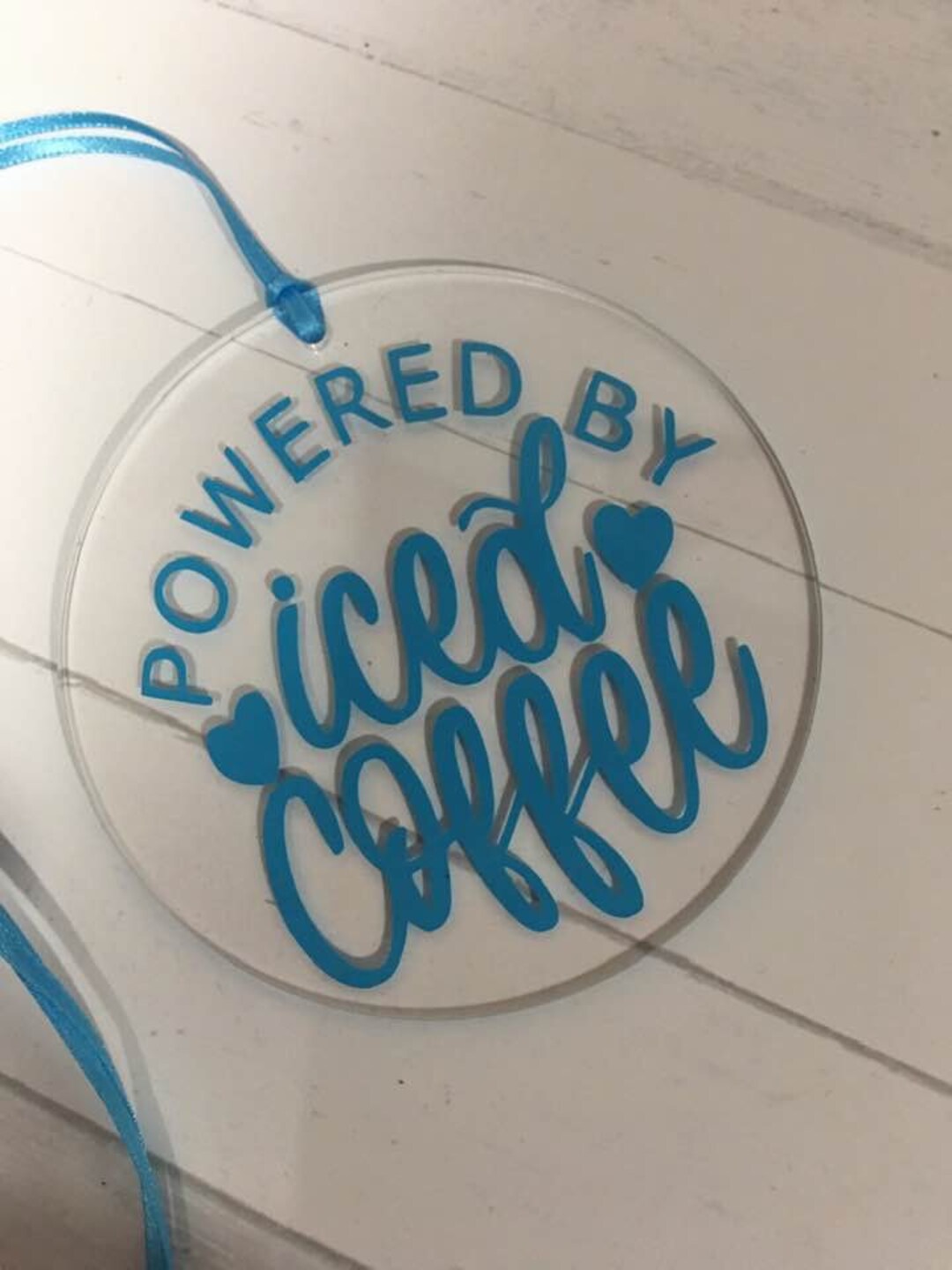 Iced Coffee Car Charm,iced Coffee Lover,iced Coffee Ornament,rear View ...