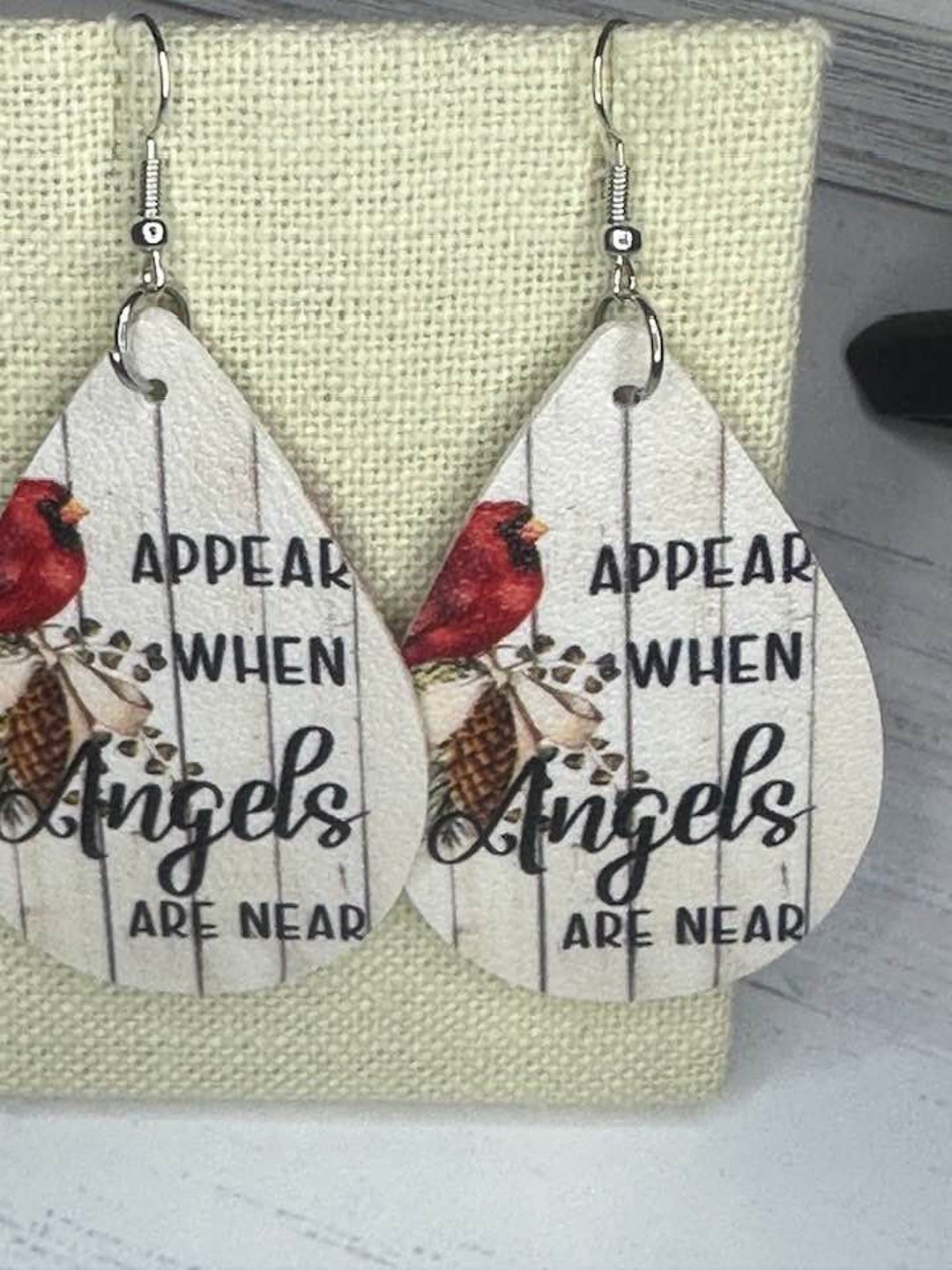 Teardrop Cardinal Earrings,cardinals,memorial Gift,cardinals,angels Are ...