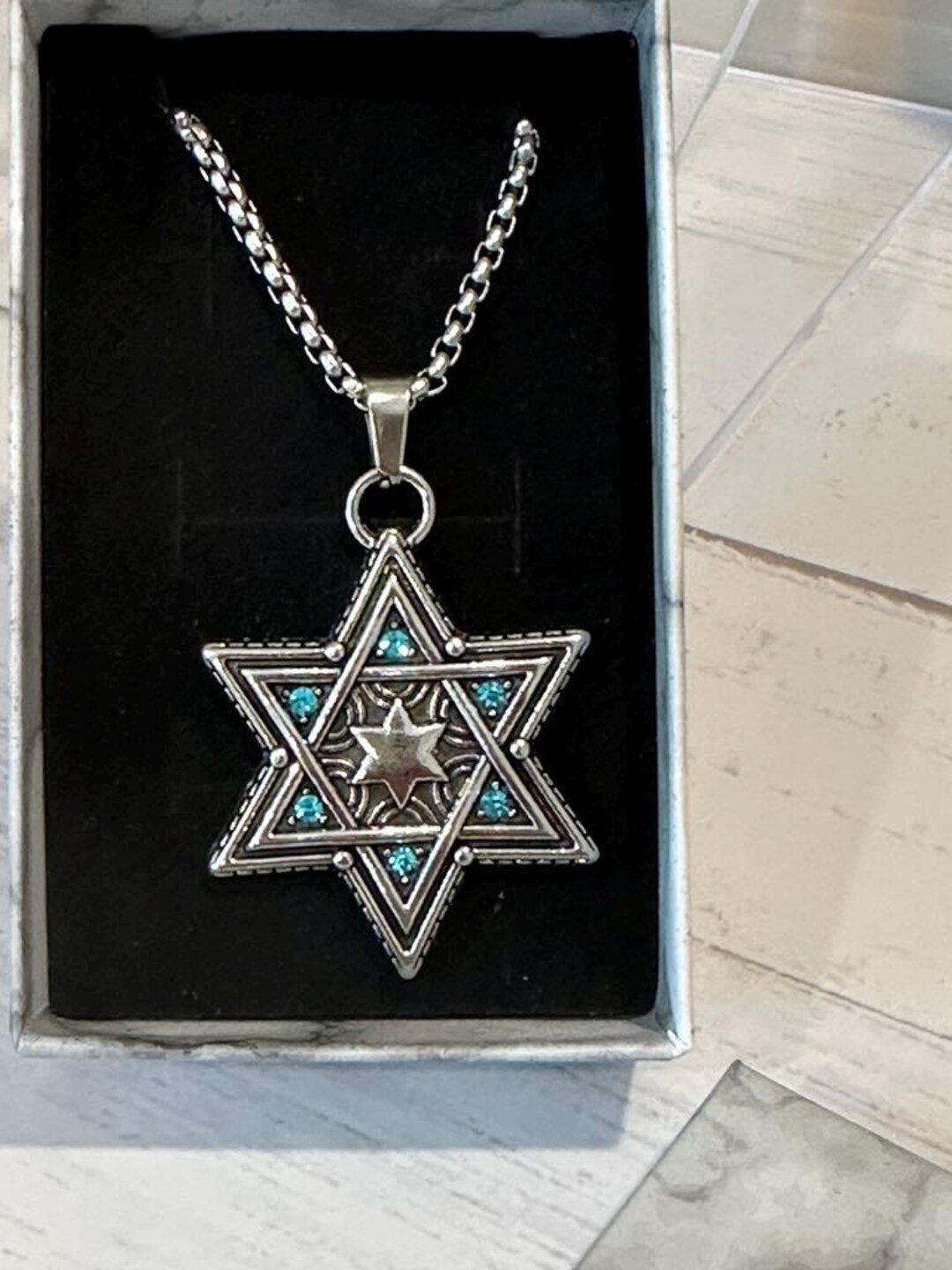 Titanium Steel Star of David Necklace,hexagram,magen David,jewish ...
