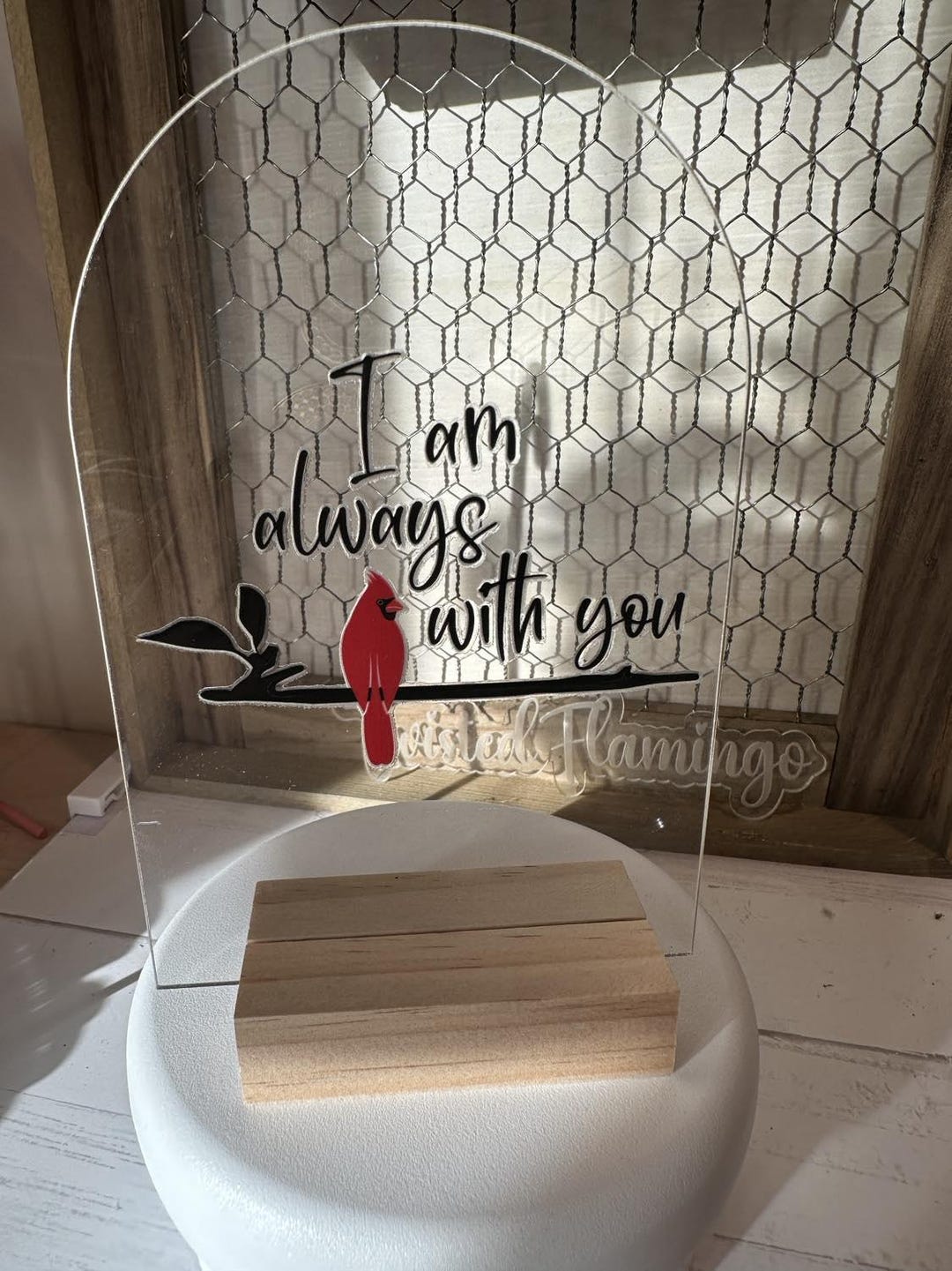 Cardinal Memorial Desk Sign: Acrylic Table Sitter, Loss Gift - Etsy