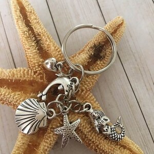 Coastal Clutter Keychain,mermaid Keychain,beachy Key Fob,beachy Keyring ...