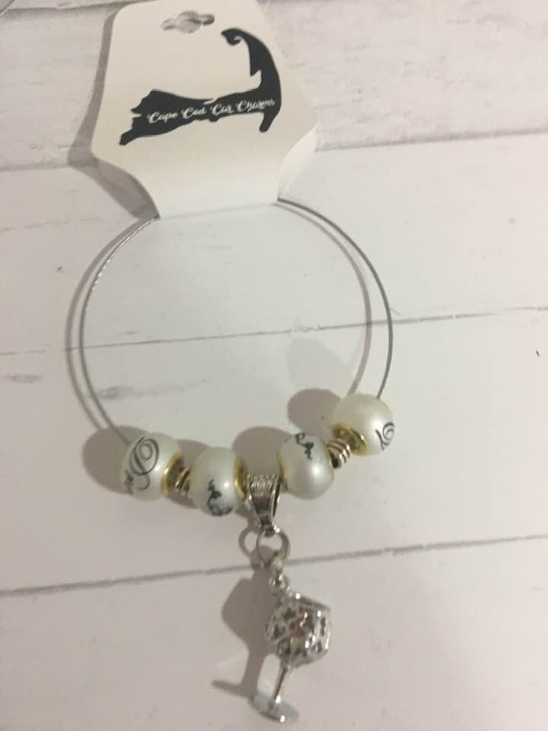 Cape Cod Car Charms,wine Car Charm,happy Hour Mirror Hanger,wine Glass ...