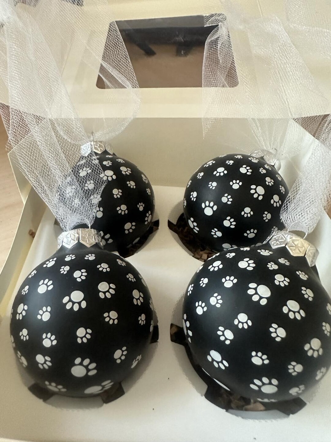 Paw Print Ornaments,paw Print Ball Ornaments,shatterproof Paw Balls,pet ...