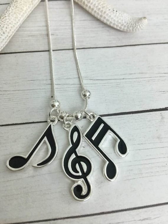 Musical Note Necklace Music Loversmusical Necklacemusic | Etsy