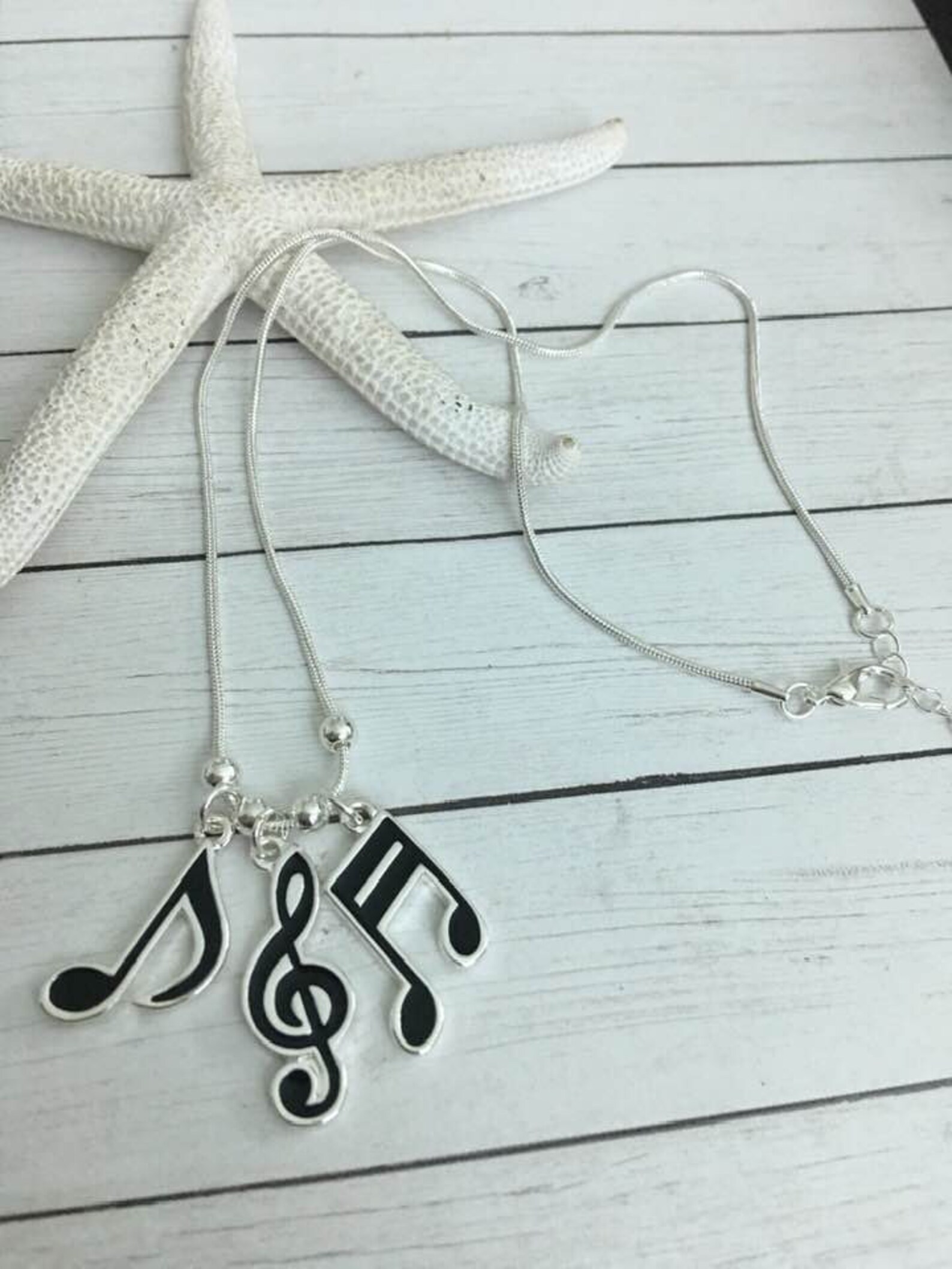 Musical Note Necklace Music Loversmusical Necklacemusic | Etsy