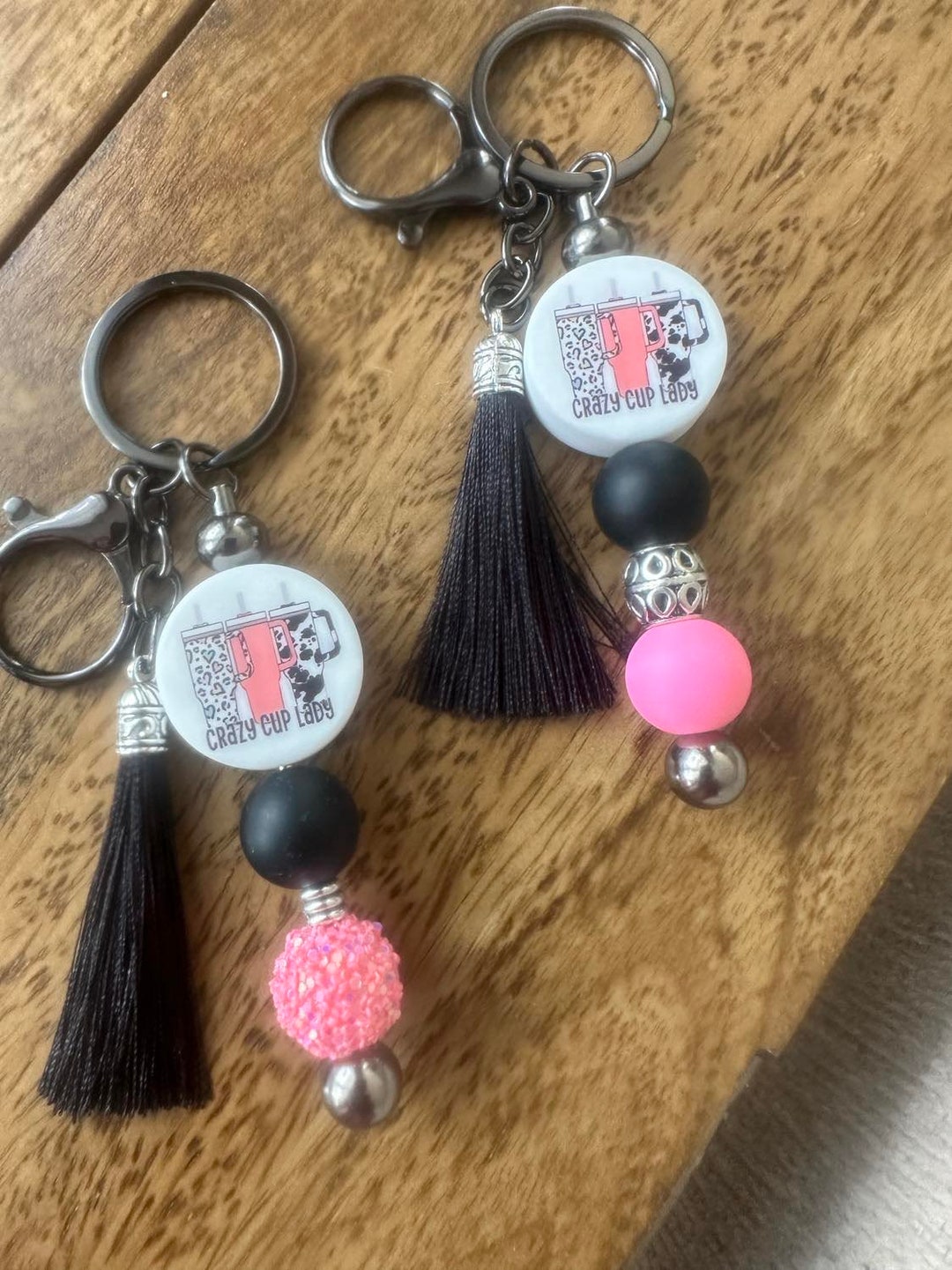 Crazy Cup Lady Bag Clip On,beadable Keychain Clips,beadable Purse Clips ...