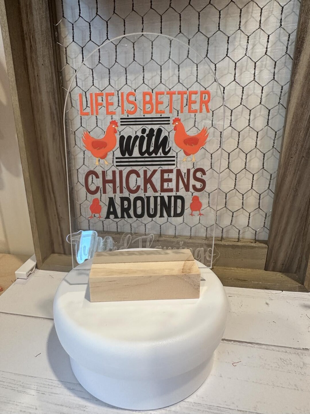 Chicken Desk Sign,rooster,acrylic Table Sitter,chicken Lover Gift,life ...