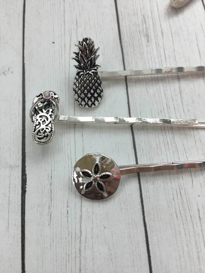Fun Hair Pinspineapple Hair Pinflipflop Hair Pinsand Dollar - Etsy