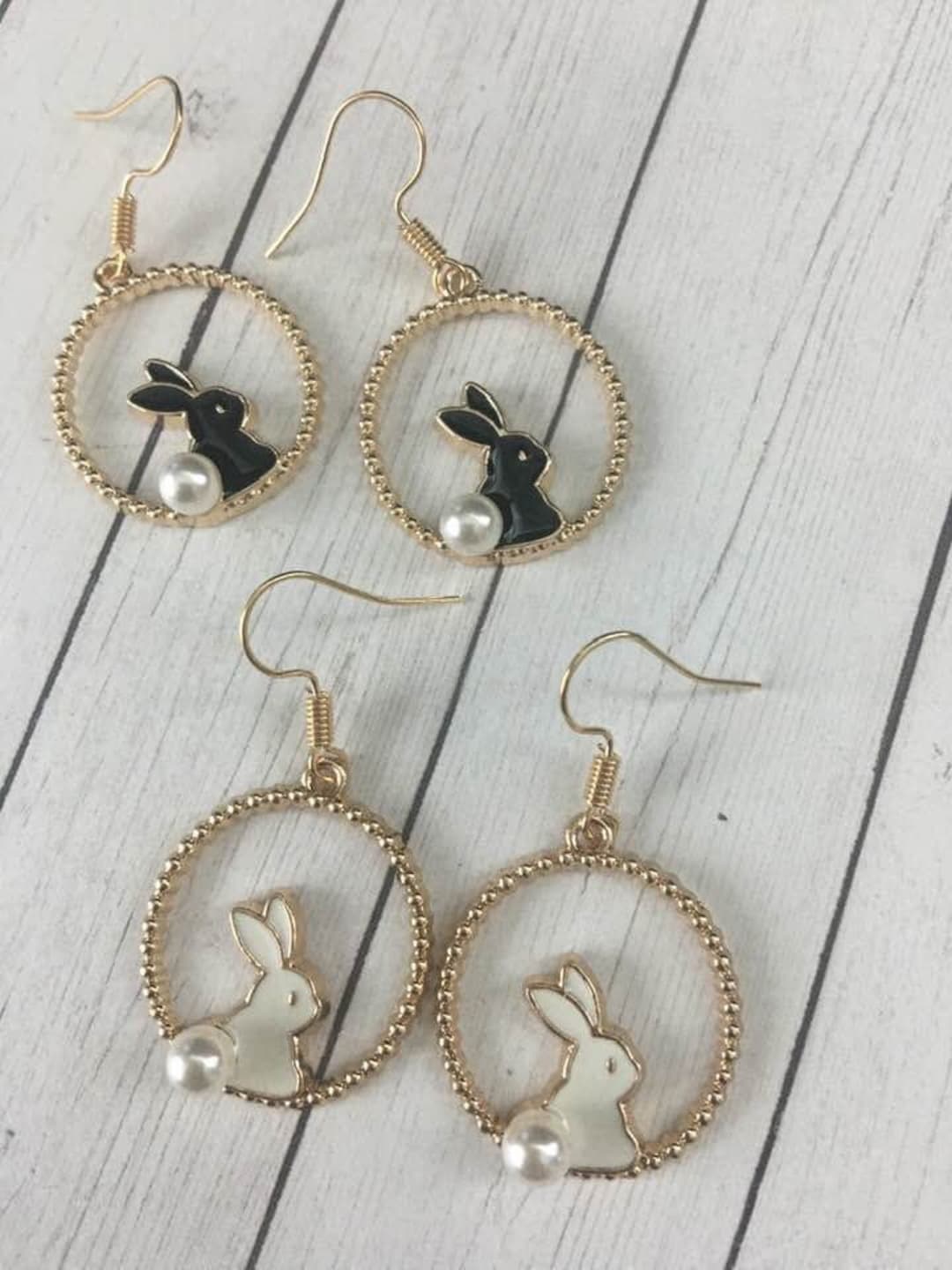 Gold Plated Bunny Earrings,bunny Hoops,rabbit Earrings,gold Rabbit ...