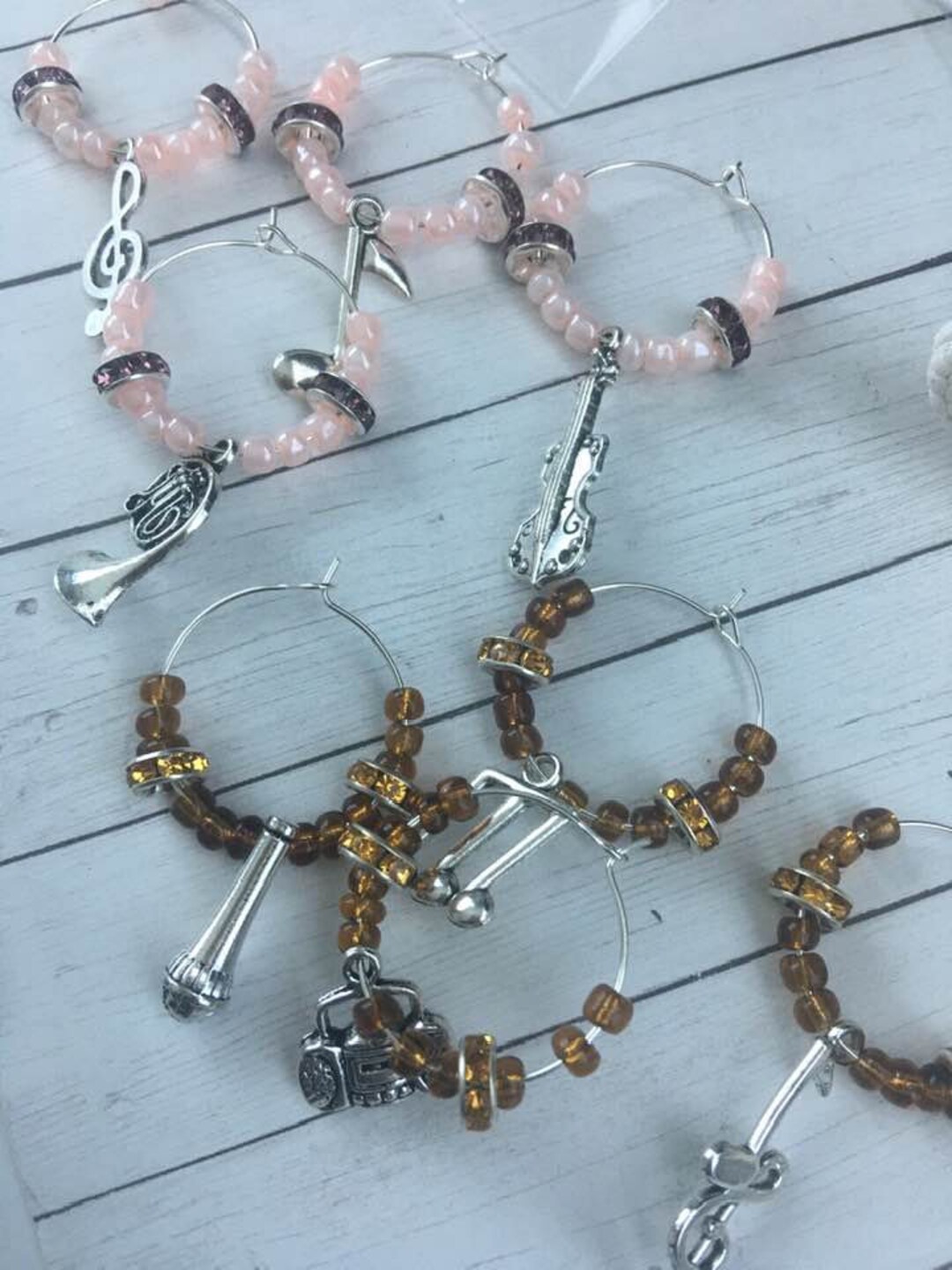 Music Wine Glass Charms,music Teacher Gift,musical Wine Charms,music ...