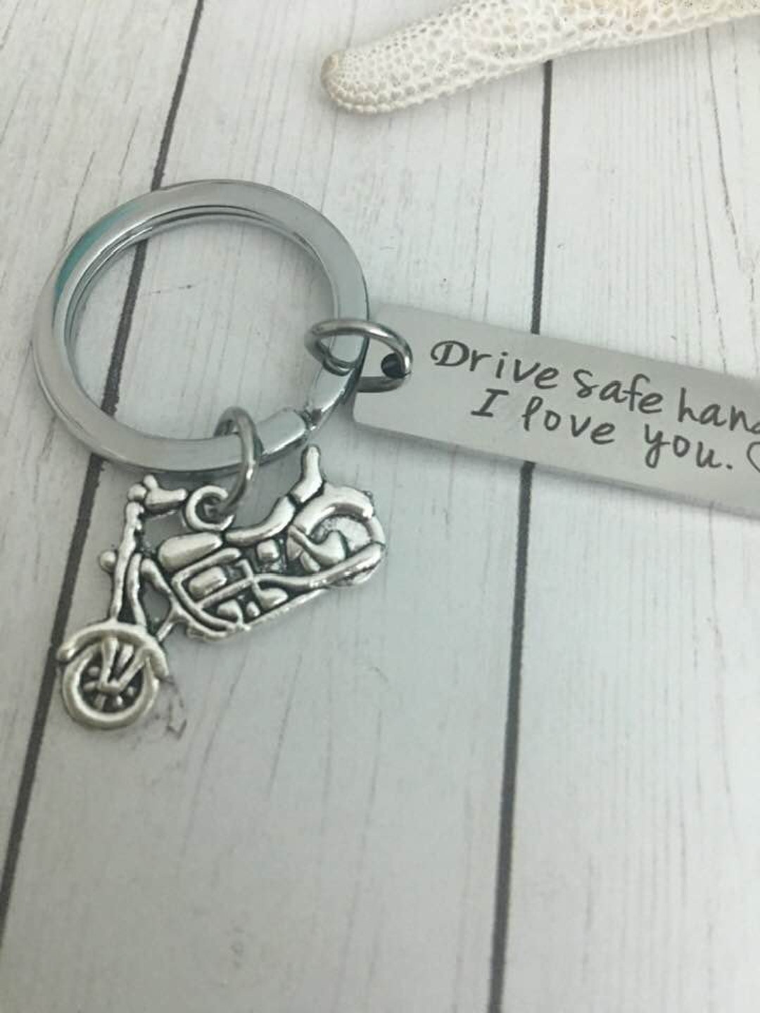 Motorcycle Rider Keychain,drive Safe Keyring,motorcycles,gift for ...