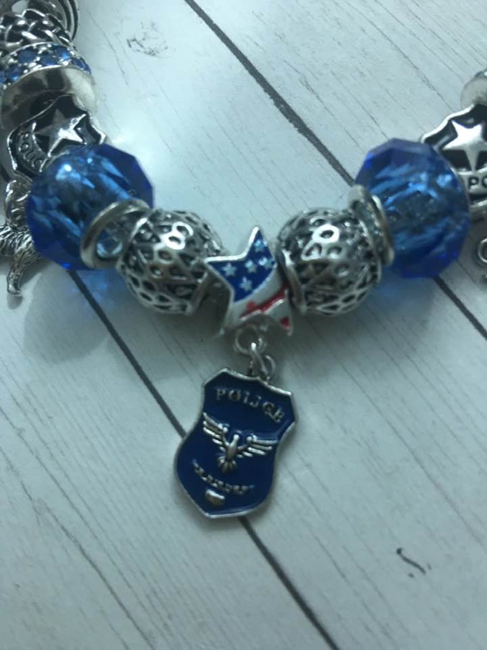 Police Braceleteuropean Style Law Enforcement Braceletpolice - Etsy