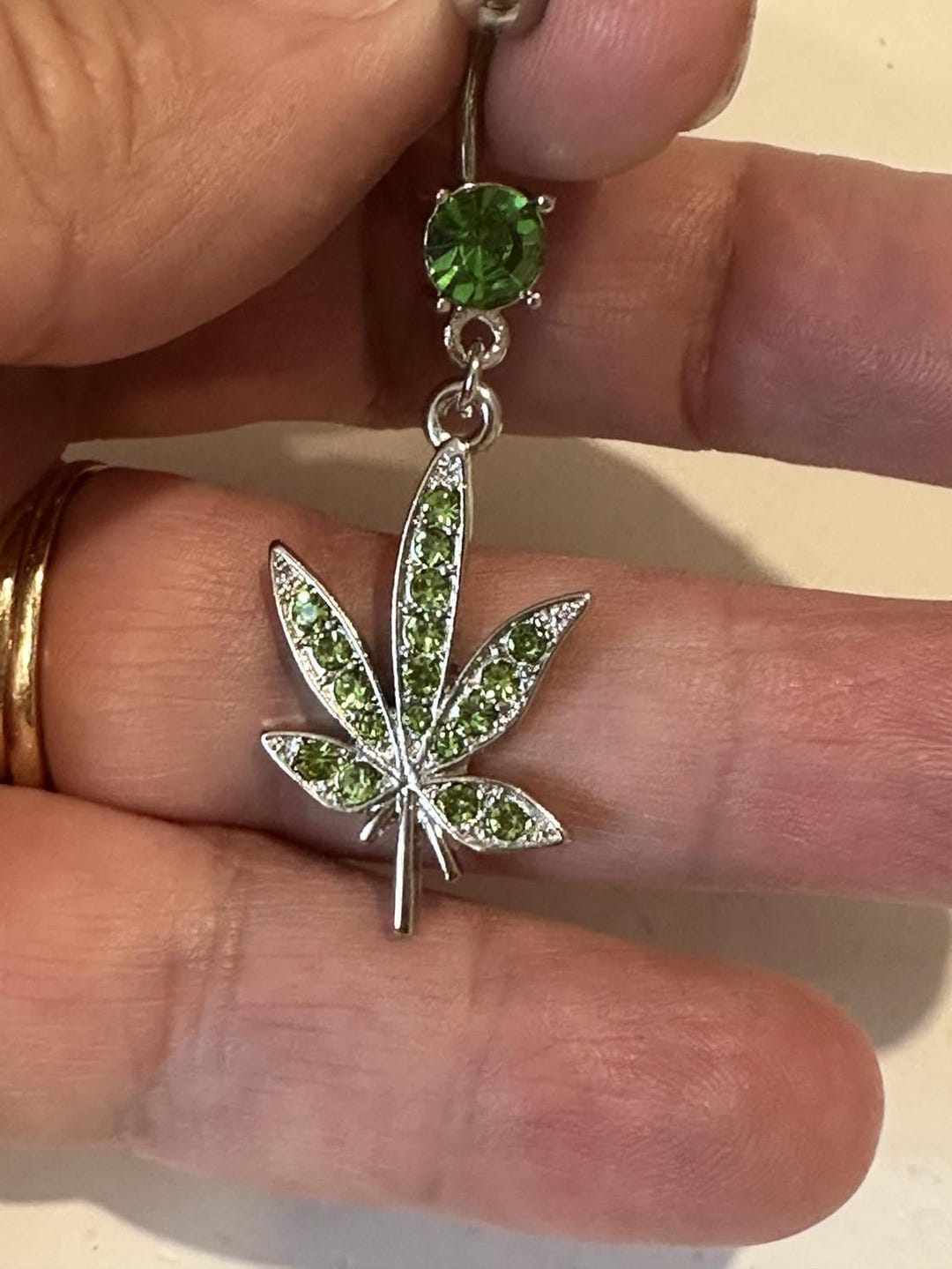 420 Belly Ring,mary Jane Body Jewelry,marijuana Leaf,cannabis ...