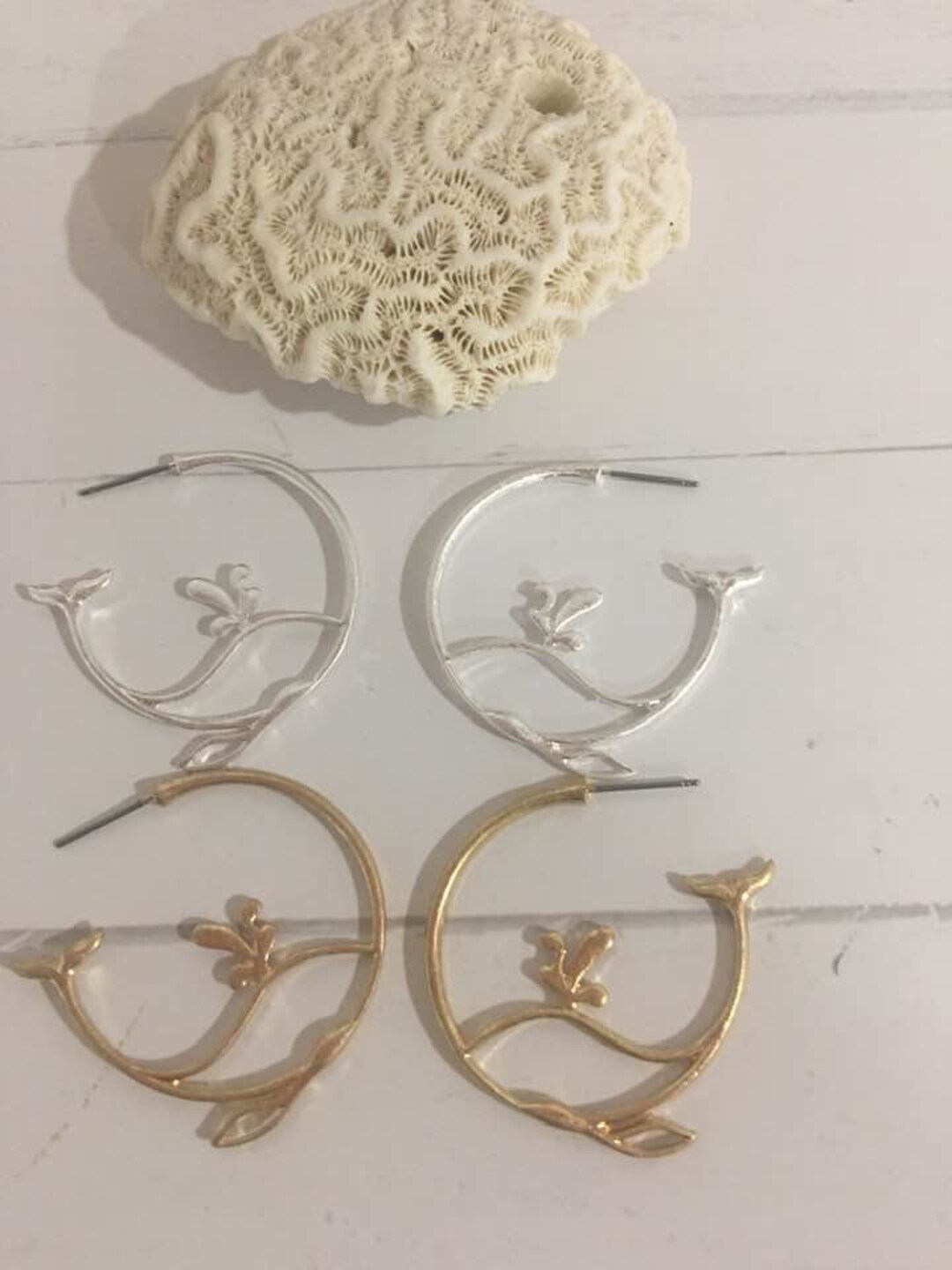 Silver Whale Hoop Earrings,gold Whale Hoop Earrings,nautical Earrings ...