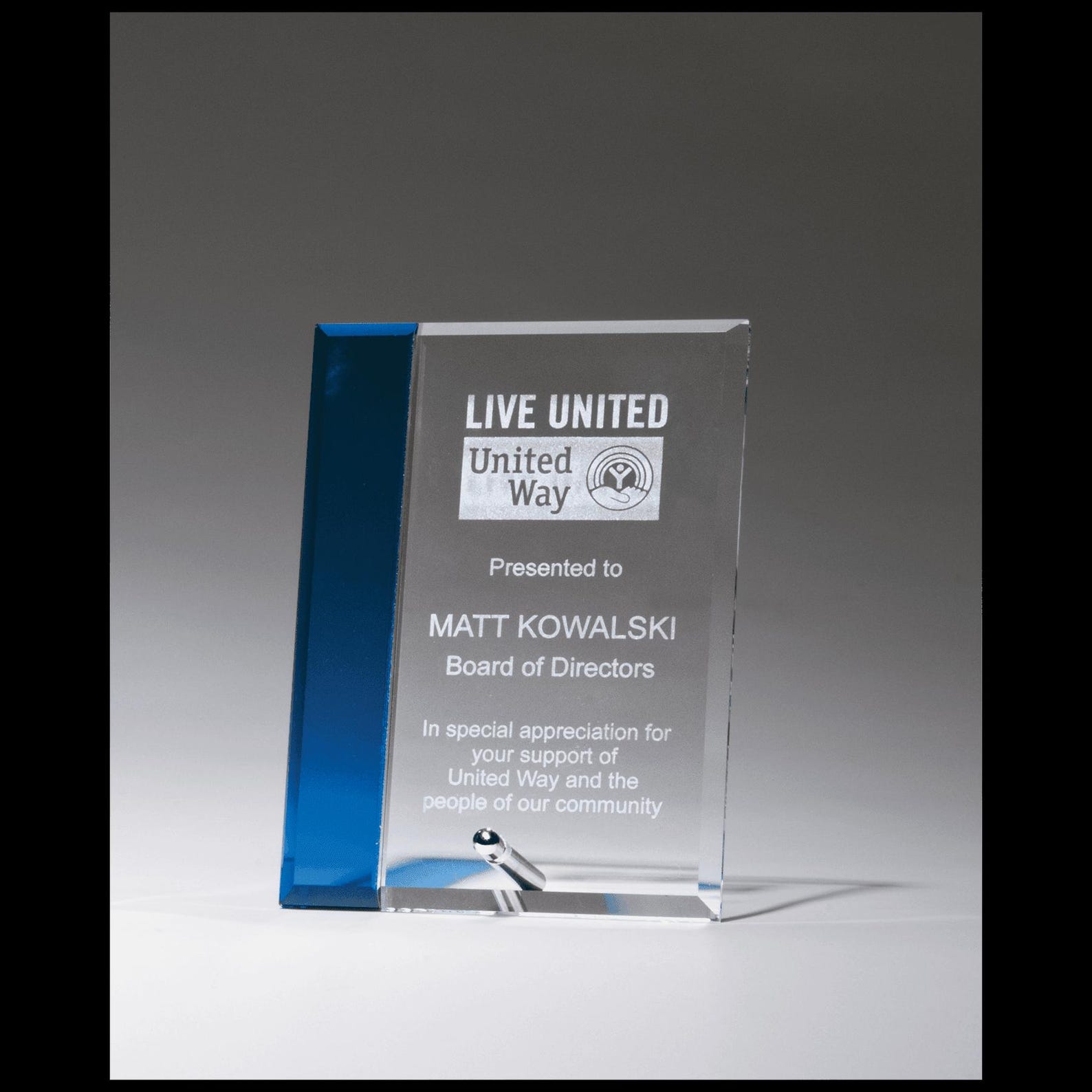 Elegant Clear Glass Award With Beveled Edge - Perfect for Recognition ...