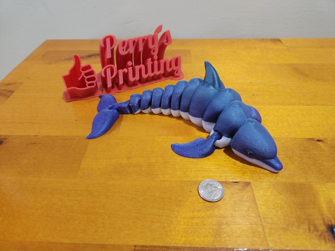 3D Printed Articulated Dolphin – Sparkle Fantasy Flexi Toy, Realistic ...