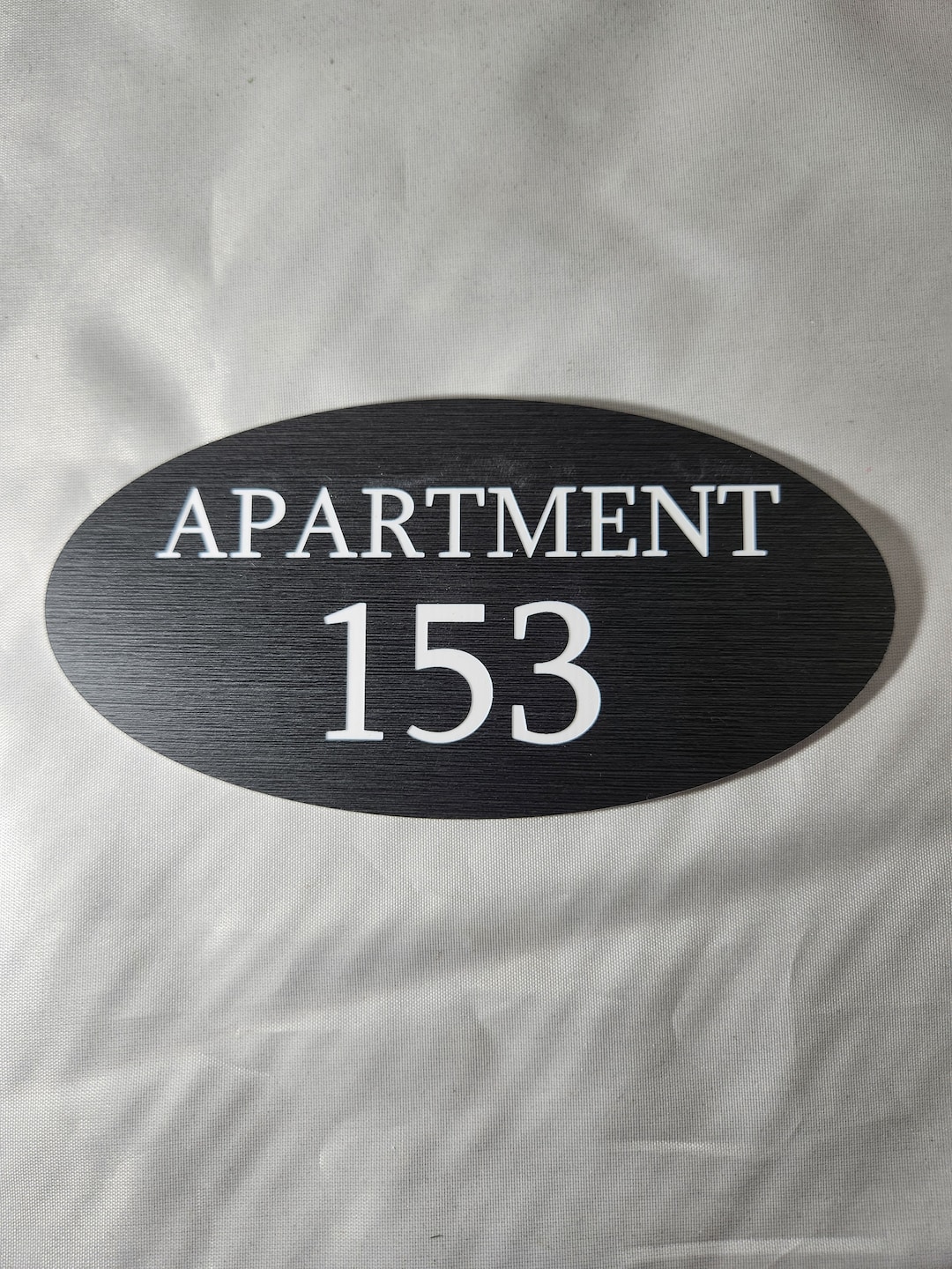 Apartment Number Door Sign - Laser Engraved Acrylic - Brushed Charcoal ...