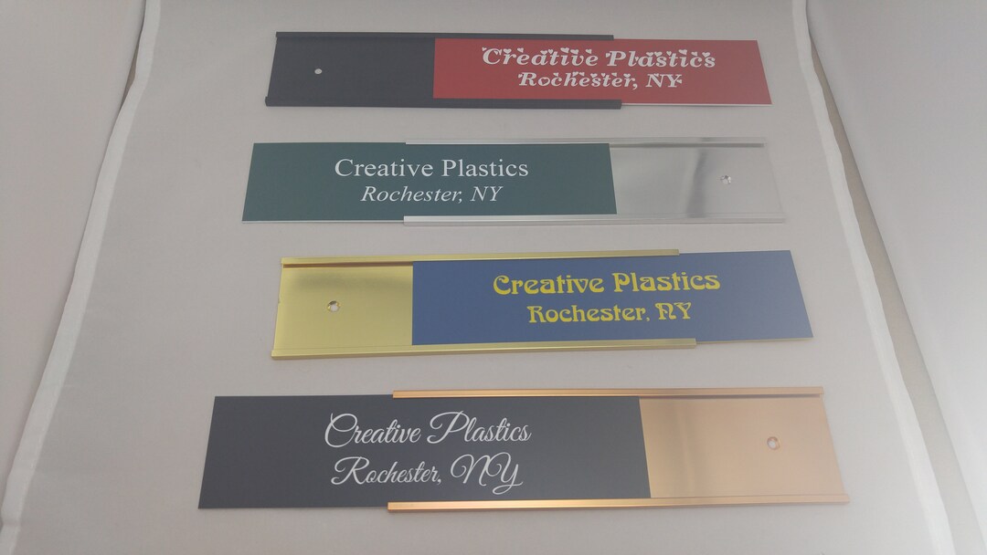 Personalized 2x8 Laser Engraved Name Plate With Wall Holder – 64 Color ...