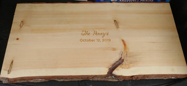 Custom Design Live Edge Wedding Guest Book Guest Log Slab Log Sign ...