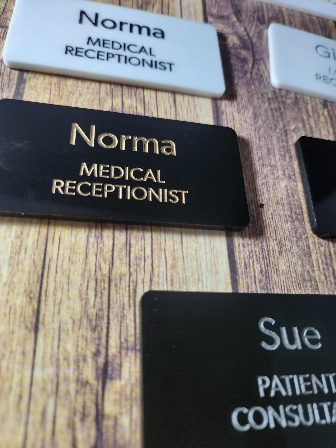 Name Badge Office Customer Service Laser Engraved Acrylic With Color ...