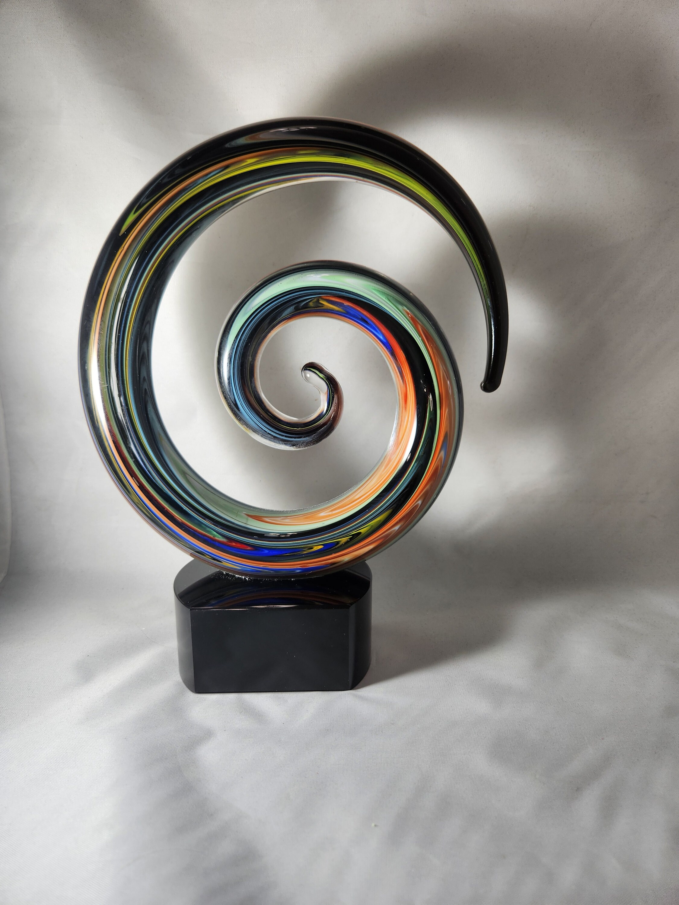 Colorful Spiral Art Glass Trophy Personalized Award for Employee ...