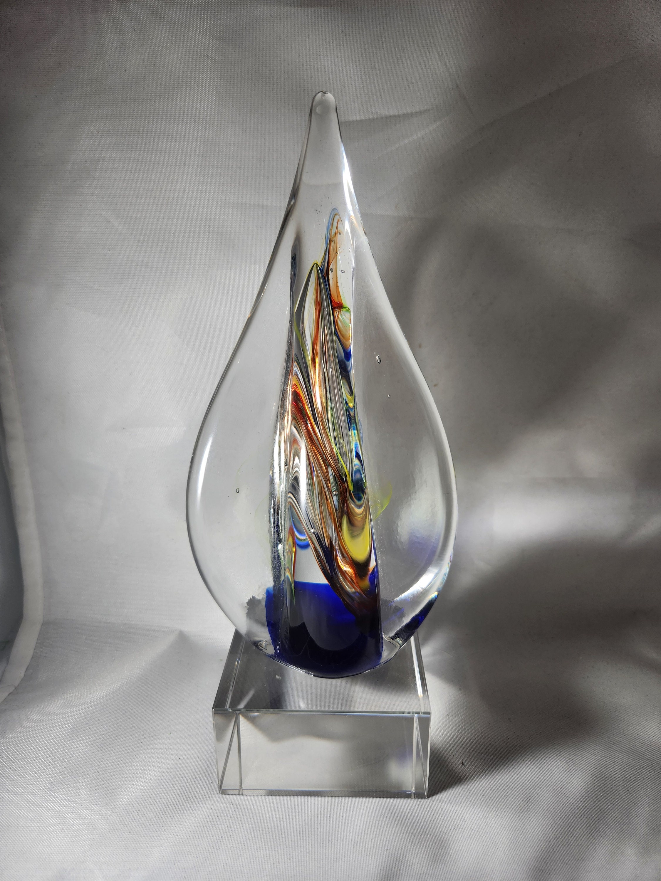 Art Glass Sculpture Engraved Recognition Award Professional Laser ...