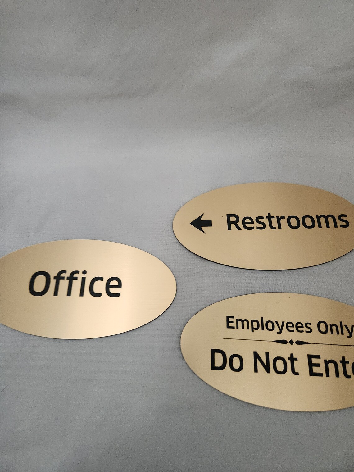Room Identification Door Sign Laser Engraved Acrylic Brushed Euro Gold ...