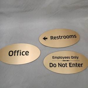 Room Identification Door Sign - Laser Engraved Acrylic - Brushed Euro ...