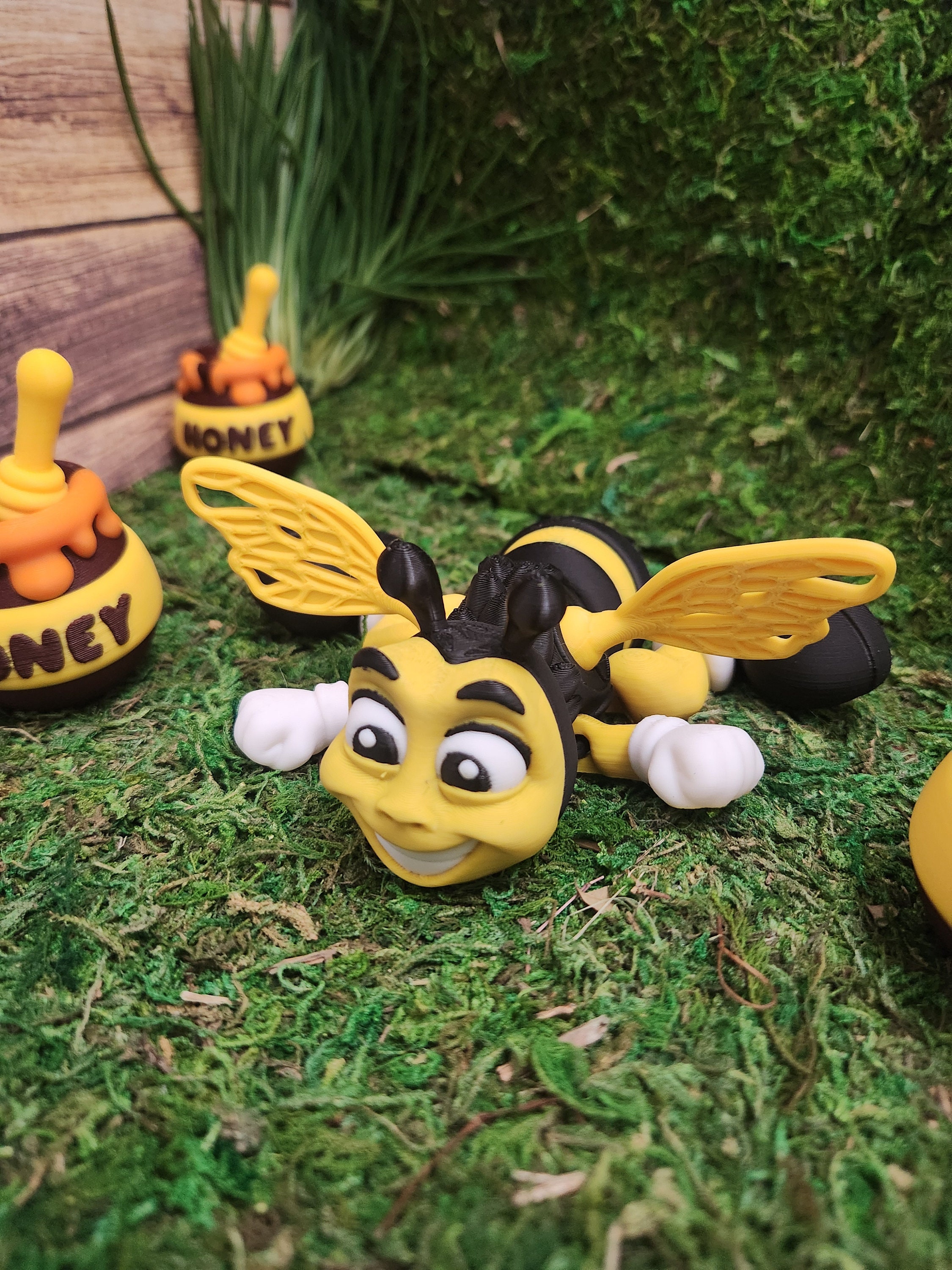 Bumble Bee 3D Printed Fidget Toy 3 Color Design Flexy Honey Bee Cute ...