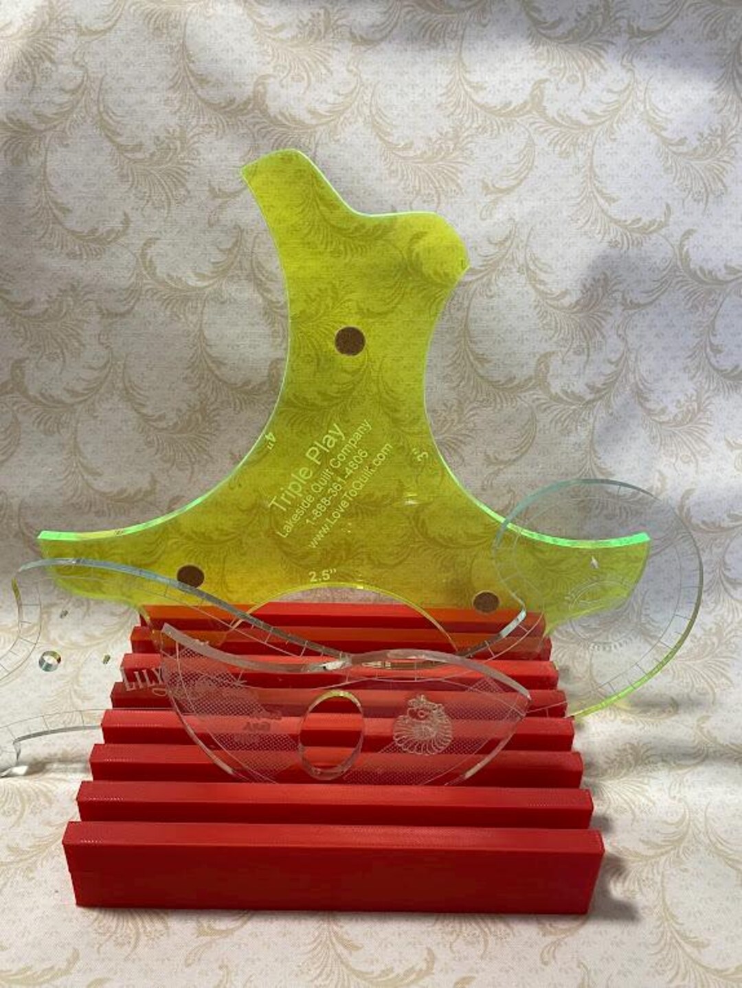 Slotted Wooden Quilting Ruler & Template Organizer – Deep 1/4" Slots ...