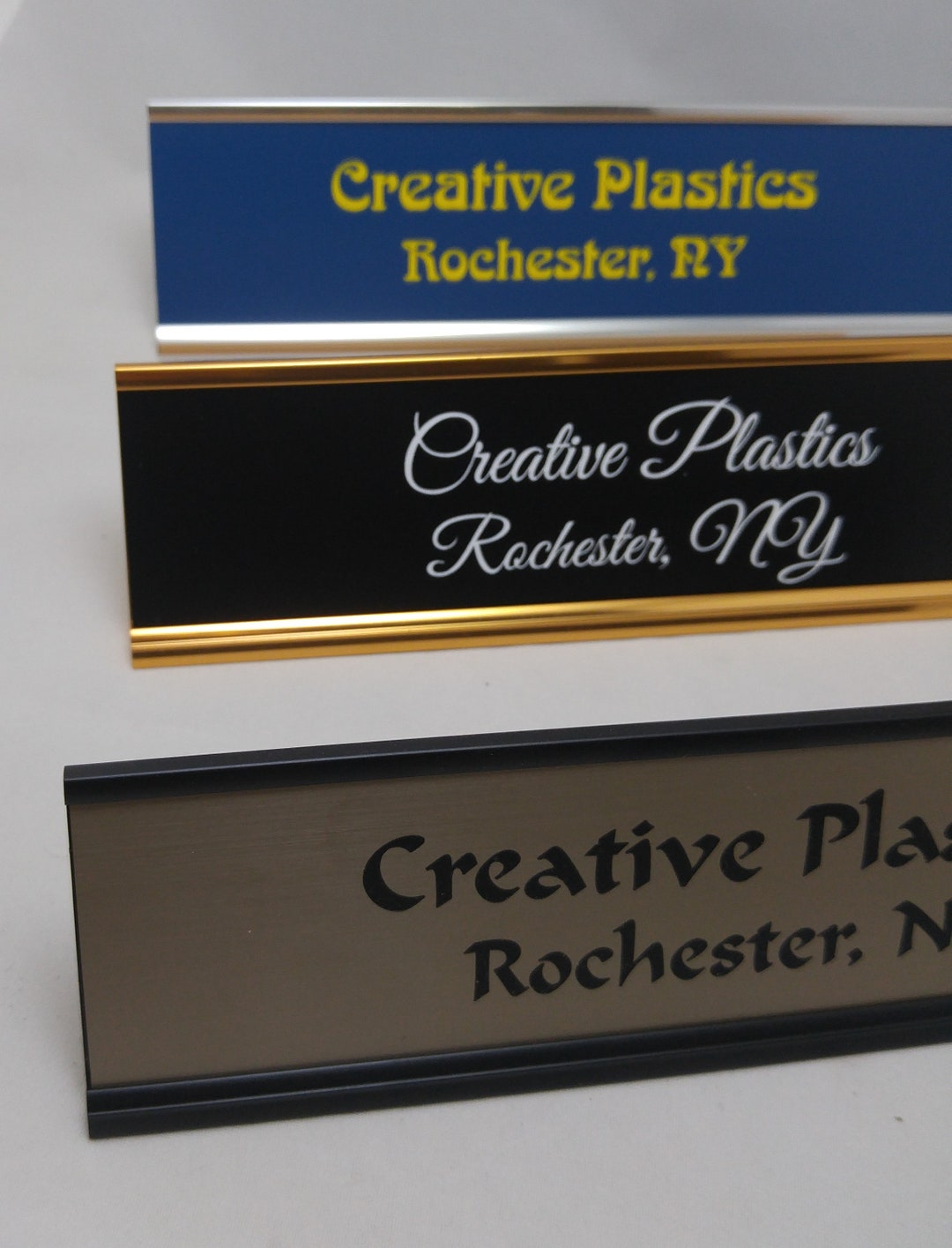 Custom Engraved Desk Name Plate With Holder – 2"x8" – 64 Color Options ...